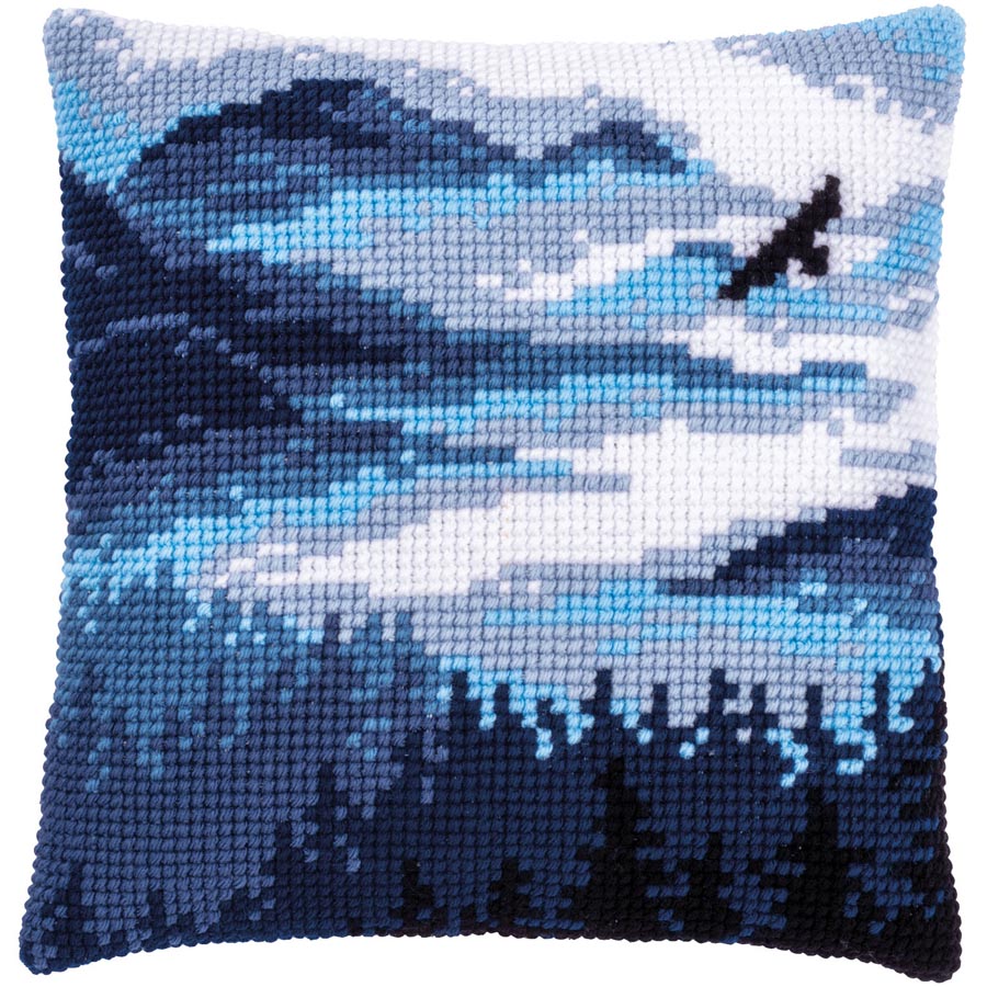 Blue Landscape Needlepoint Cushion - Innovations