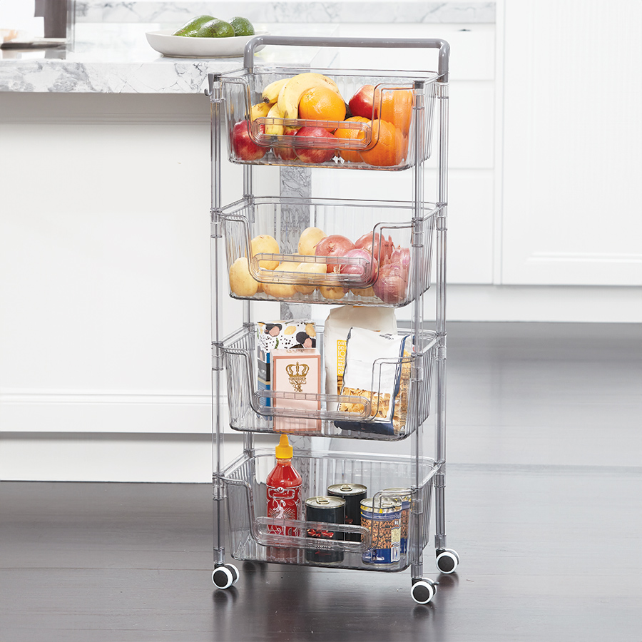 Clear 4 Tier Storage Cart - Innovations