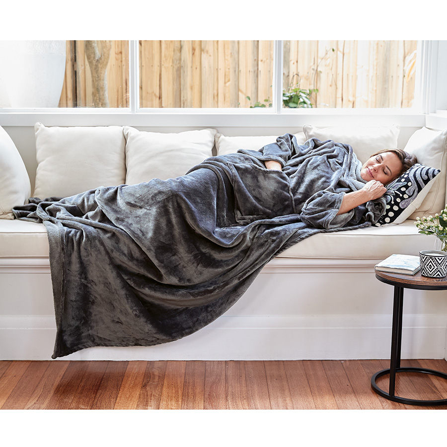 Jumbo Snuggle Blanket with Sleeves - Innovations