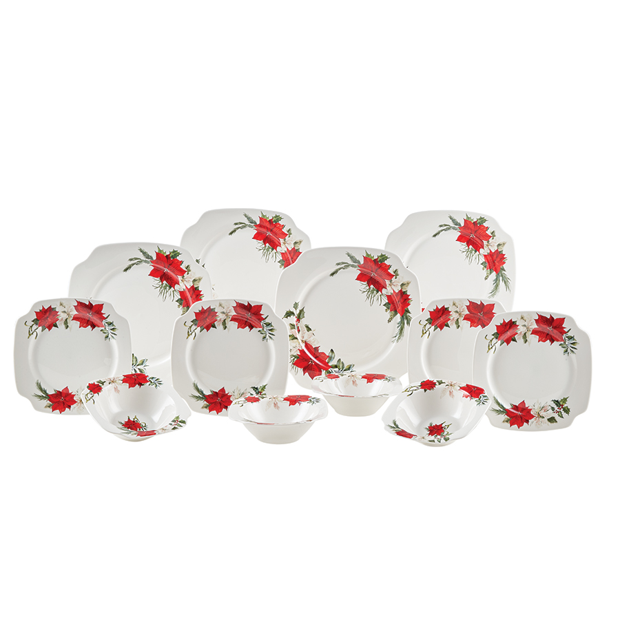Poinsettias Christmas Dinner Set - Innovations