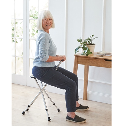 Folding Walking Stick With Seat - Innovations